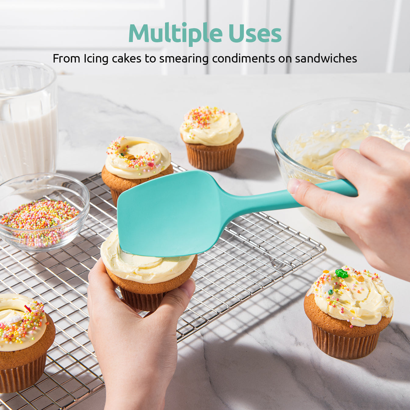 U-Taste Silicone Spatula Set with 600 Degrees Fahrenheit Heat Resistan